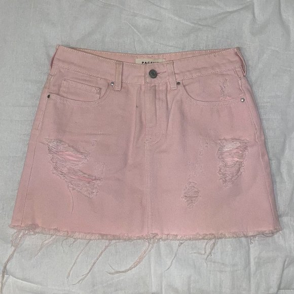 PacSun | Skirts | Pacsun Pink Denim Mini Skirt | Poshmark